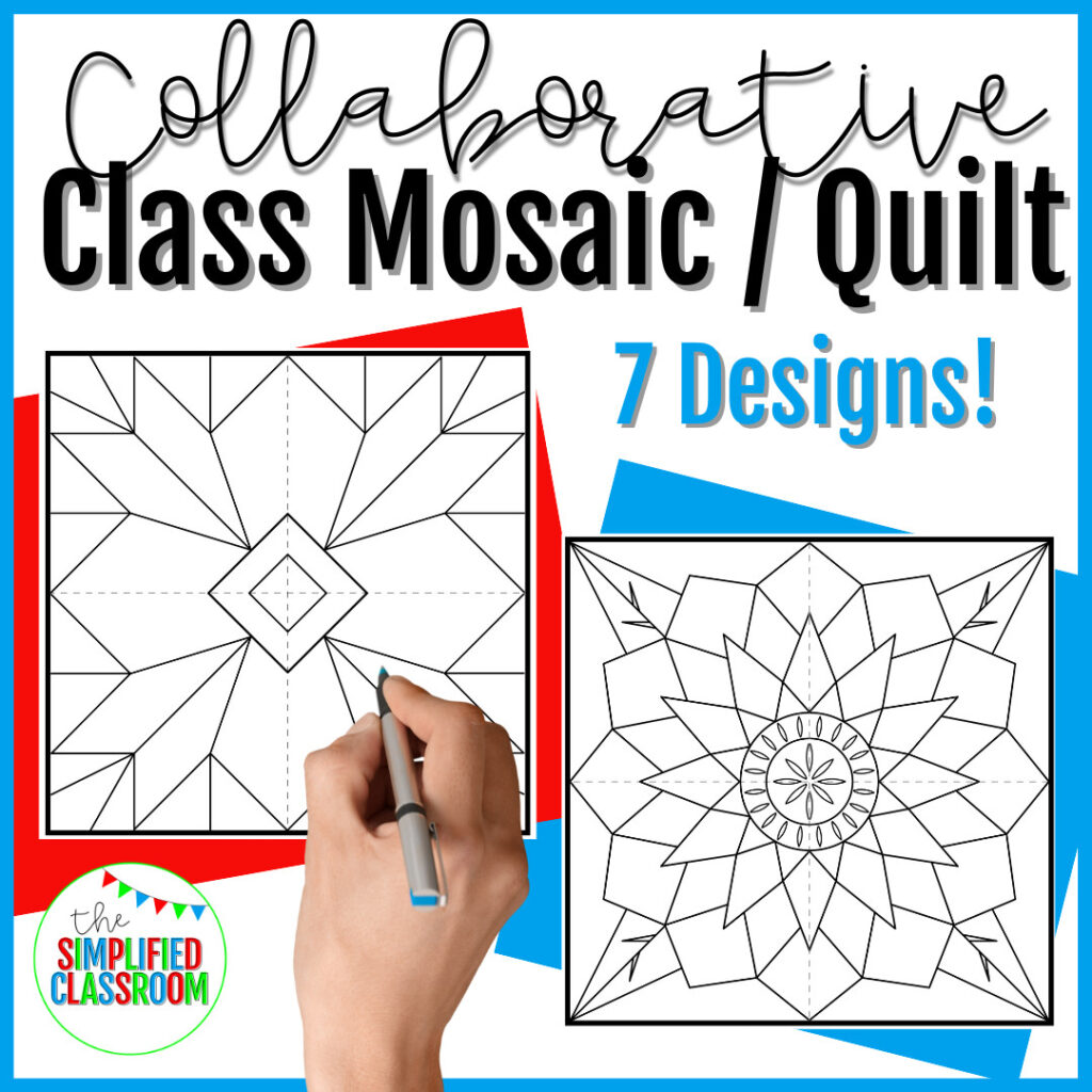 Collaborative Mosaic Class Quilt Art Project End of Year Activity - The ...