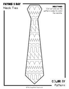 Fathers Day Neck Ties with Coloring Patterns – The Simplified Classroom