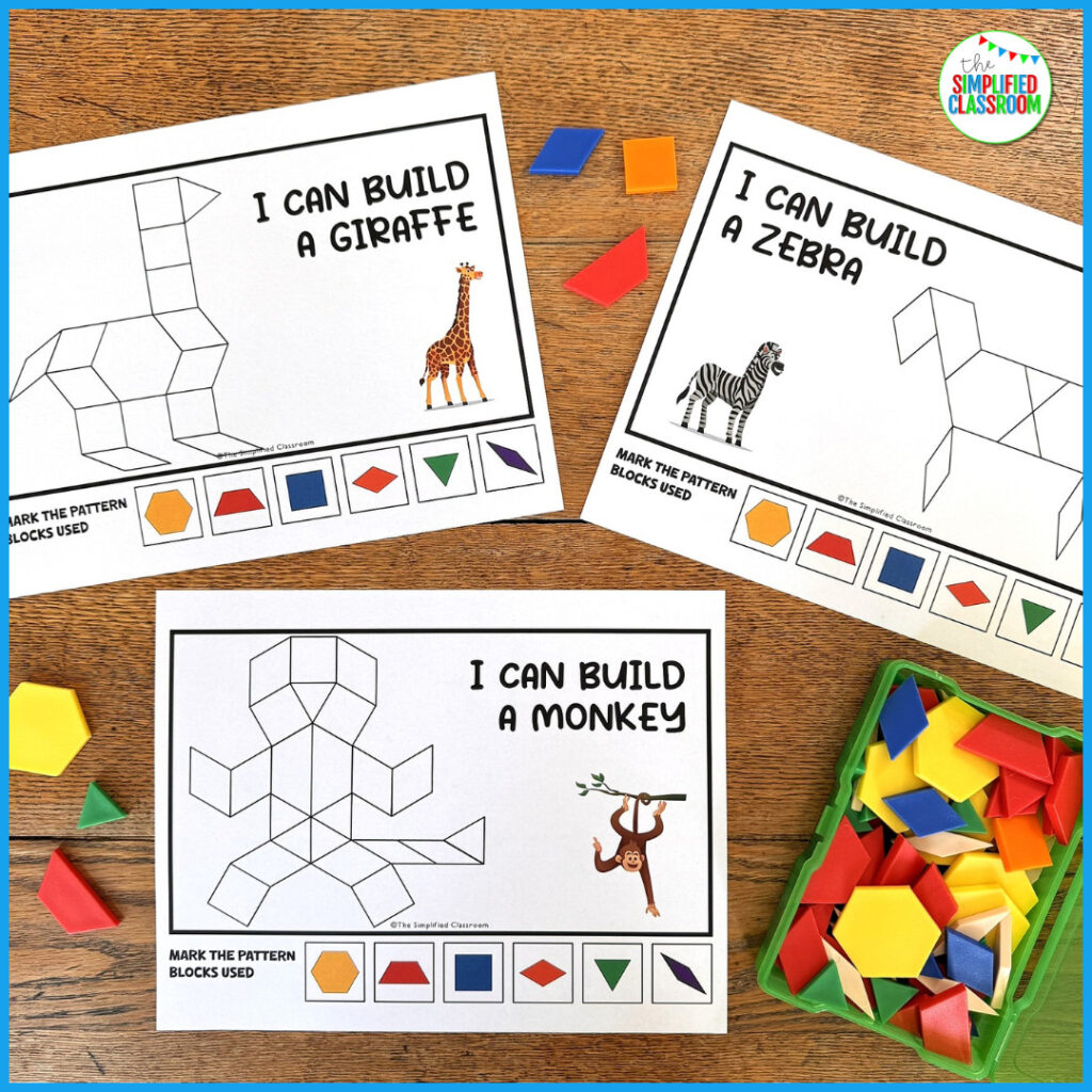 Printable Tangrams Activities Puzzles Mats Zoo Animal Pattern Blocks ...