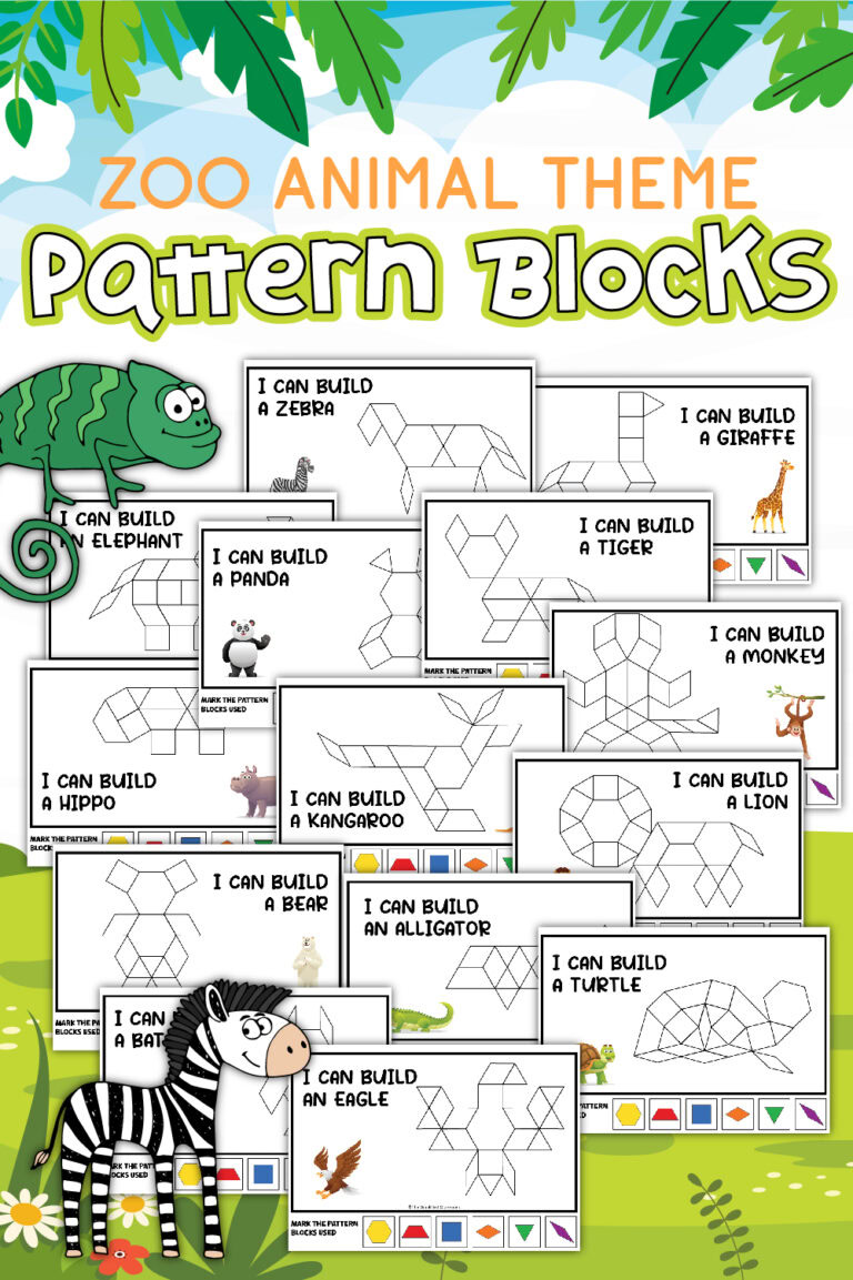 Zoo Animal Pattern Blocks Math Activity – The Simplified Classroom