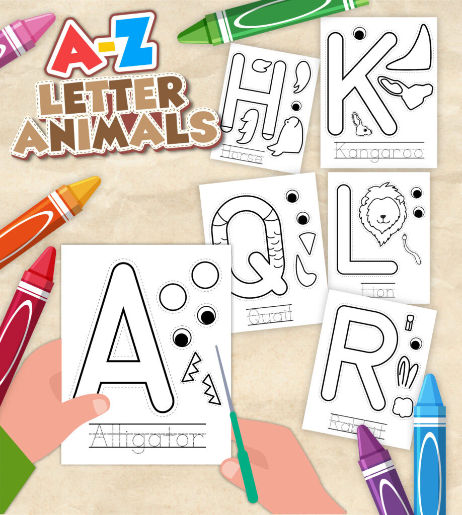 Uppercase A to Z Animal Letter Crafts Perfect for Kindergarten – The ...