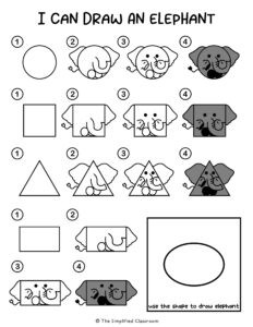 2D Shapes Animal Directed Drawing Activity - The Simplified Classroom