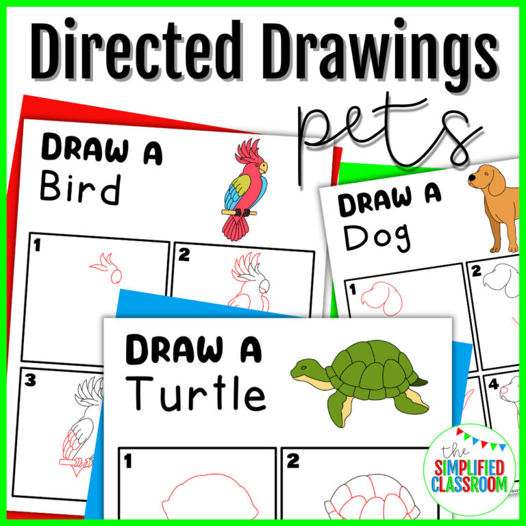 Pets Animals Directed Drawing NO PREP Activity - The Simplified Classroom