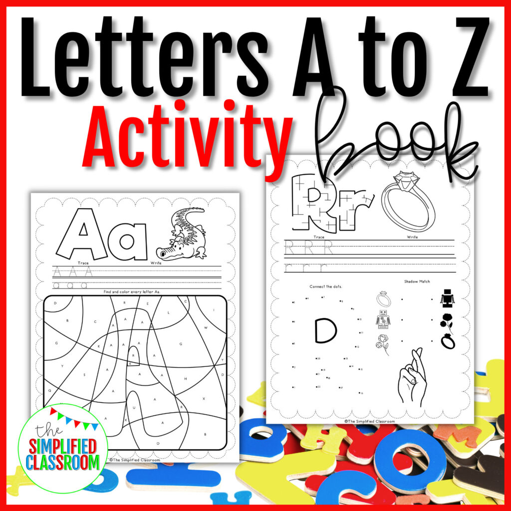 Kindergarten Letters A to Z Activity Book for Letter Sounds - The ...