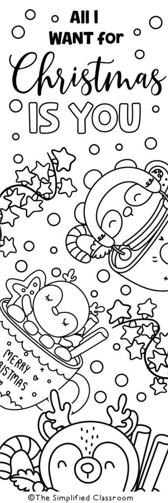 FREE Christmas Bookmarks Coloring Activity – The Simplified Classroom