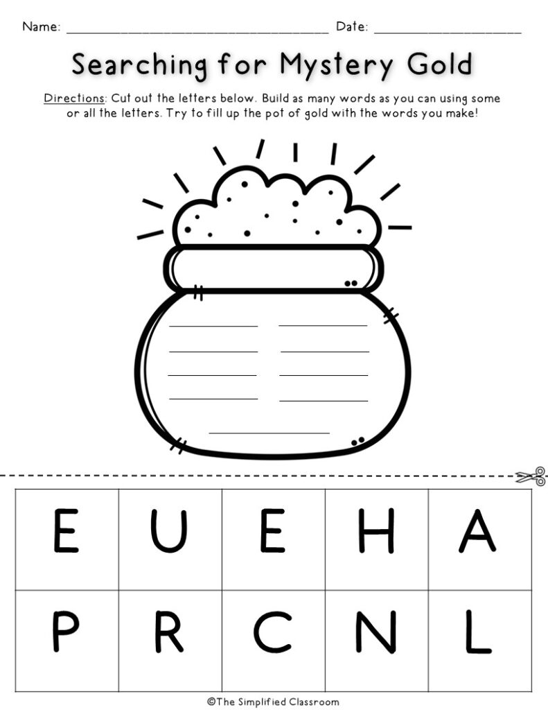 St Patricks Day Reading Activities and Centers – The Simplified Classroom