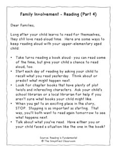 EDITABLE Family Involvement Letters Home School Connection - The ...
