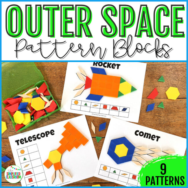 Pattern Block Mats Printable Tangrams Puzzles Space Pattern Blocks Task ...