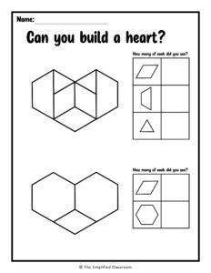 Pattern Block Shapes Worksheets – The Simplified Classroom