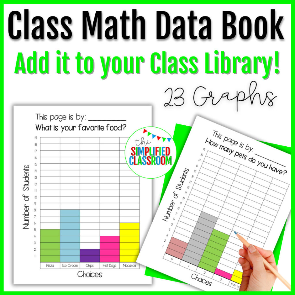 Class Math Data Book with 23 Bar Graphs Activity - The Simplified Classroom