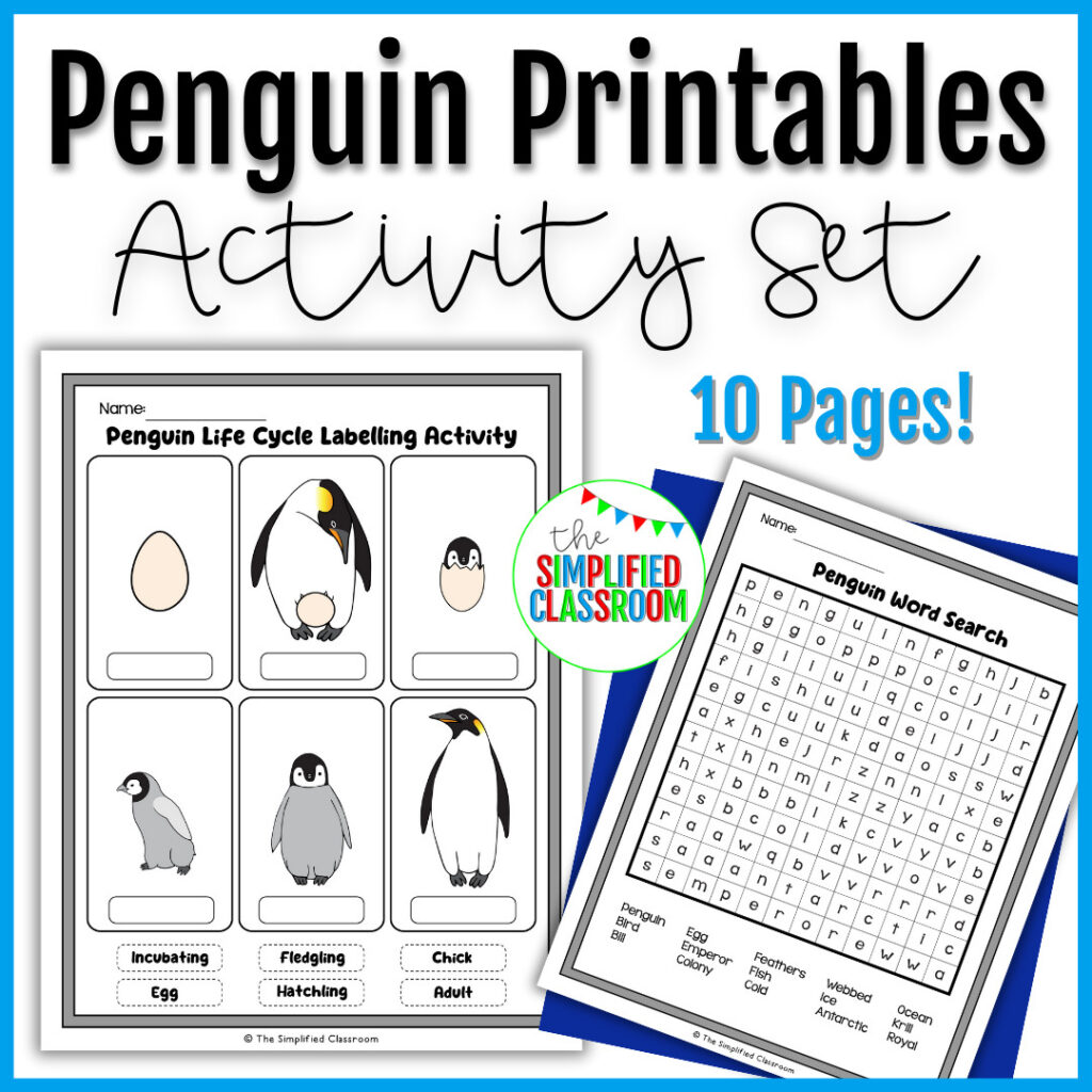 Penguin Printables Activity Set - The Simplified Classroom