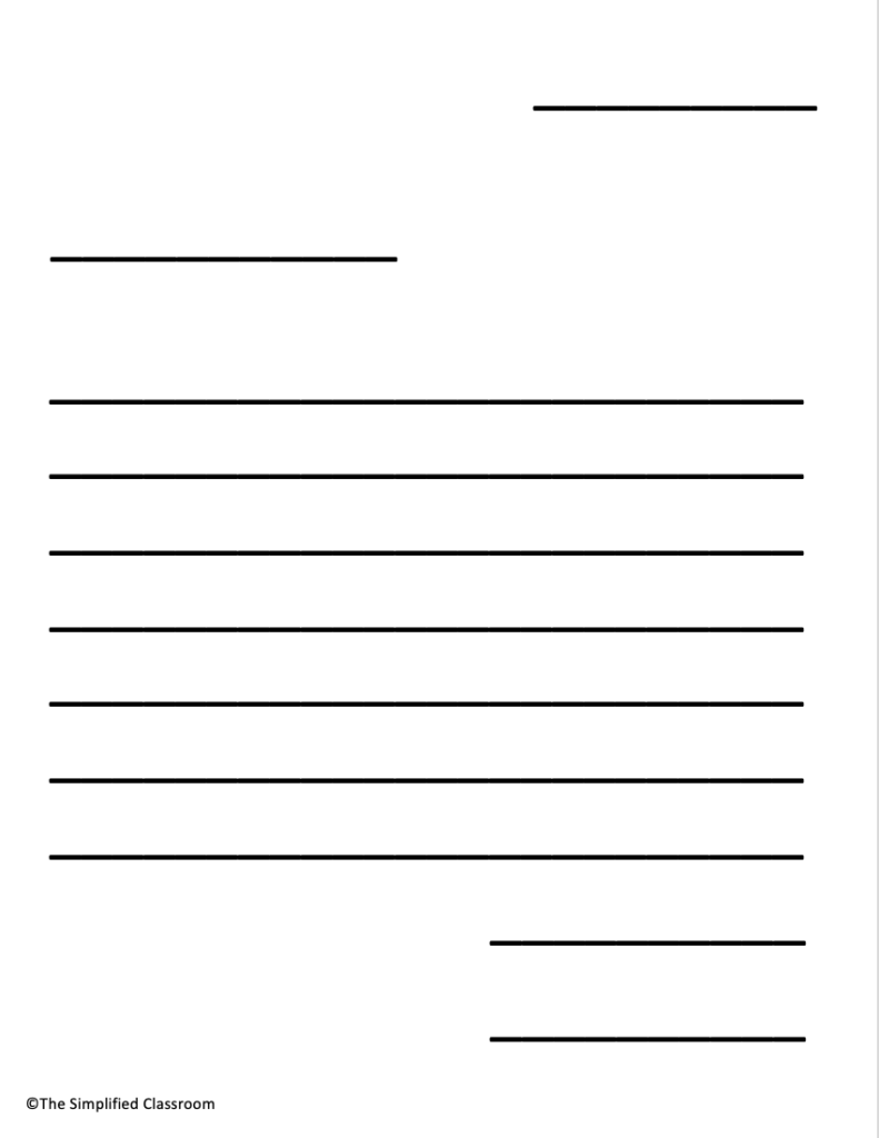 FREE Letter Writing Paper Parts of a Letter with Labels - The ...