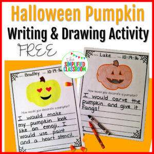 FREE Halloween Pumpkin Writing Paper Activity - The Simplified Classroom