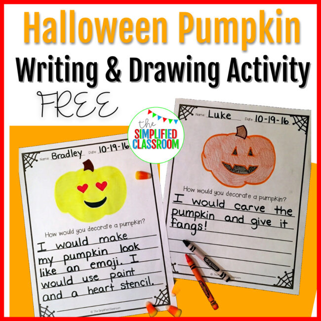 FREE Halloween Pumpkin Writing Paper Activity - The Simplified Classroom