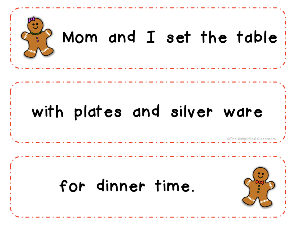 FREE Winter Build a Sentence Literacy Center with Gingerbread Man - The ...