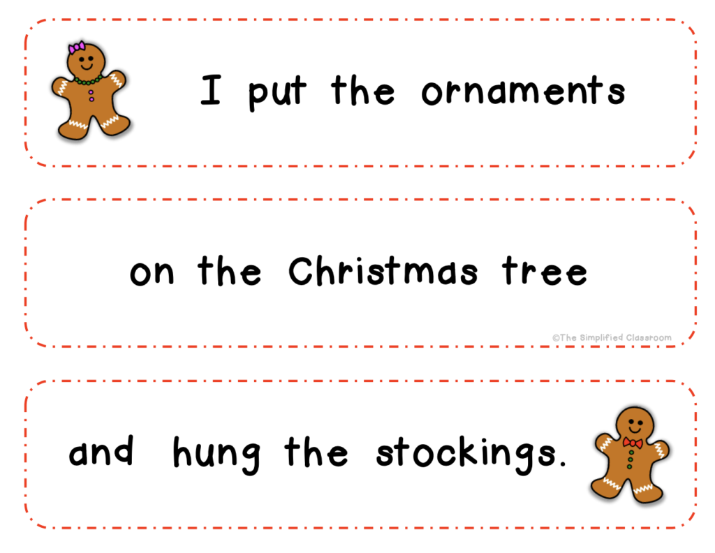 FREE Winter Build a Sentence Literacy Center with Gingerbread Man - The ...