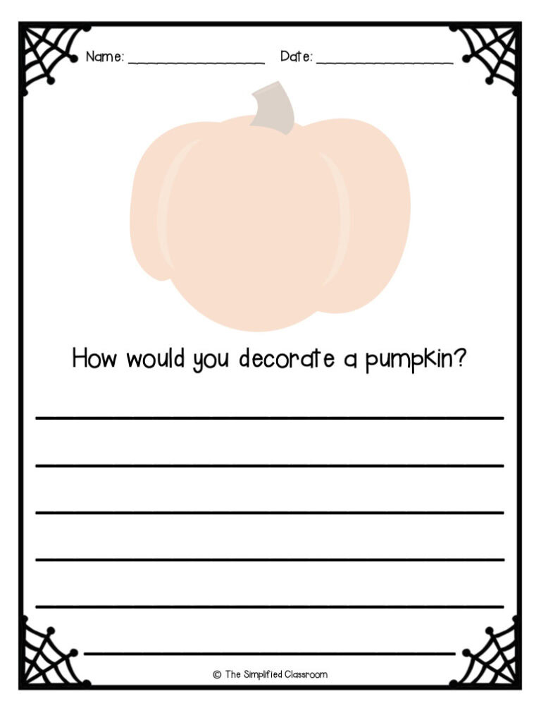FREE Halloween Pumpkin Writing Paper Activity - The Simplified Classroom