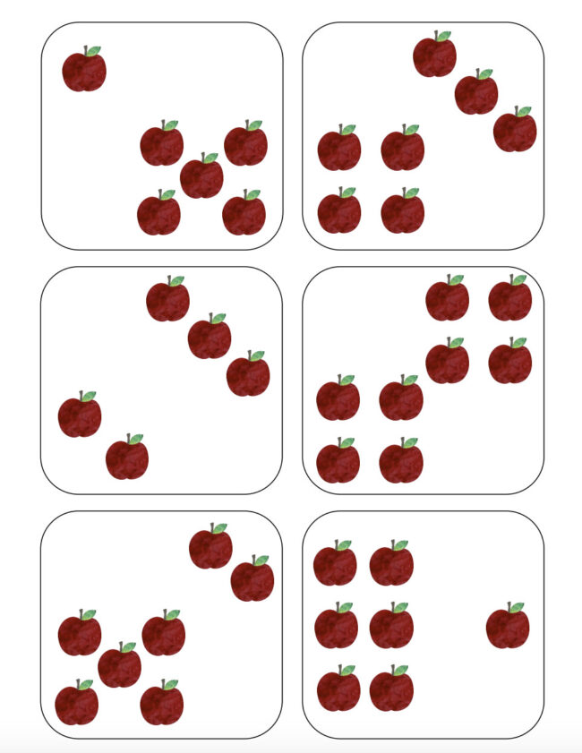 FREE Math Apple Subitizing Cards - The Simplified Classroom