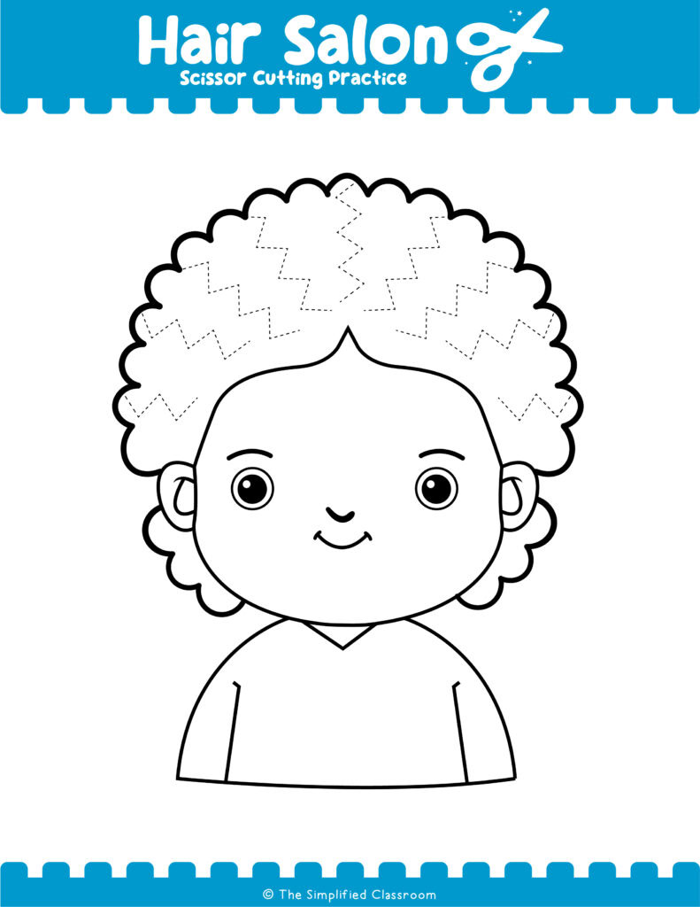 Hair Cutting Skills Fine Motor Skills Worksheets - The Simplified Classroom