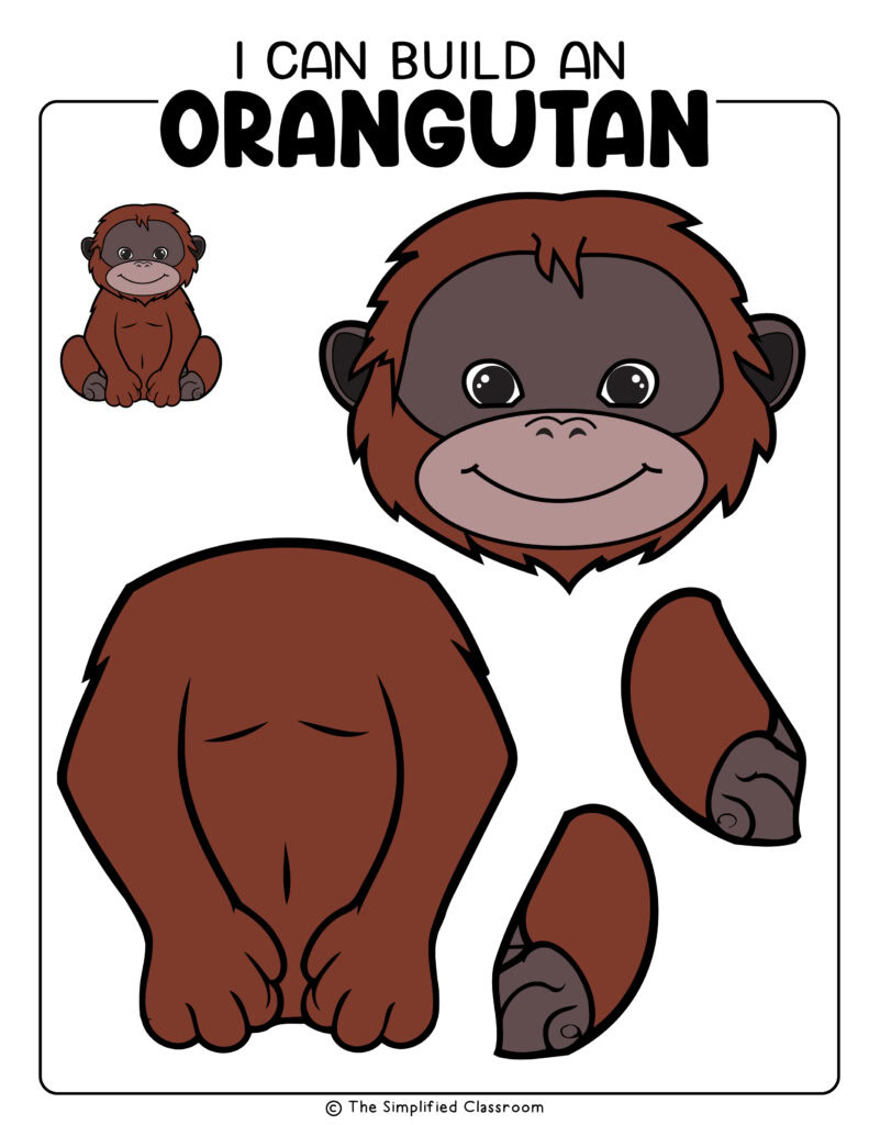 Rainforest Animals Cut and Paste Craft Activity - The Simplified Classroom