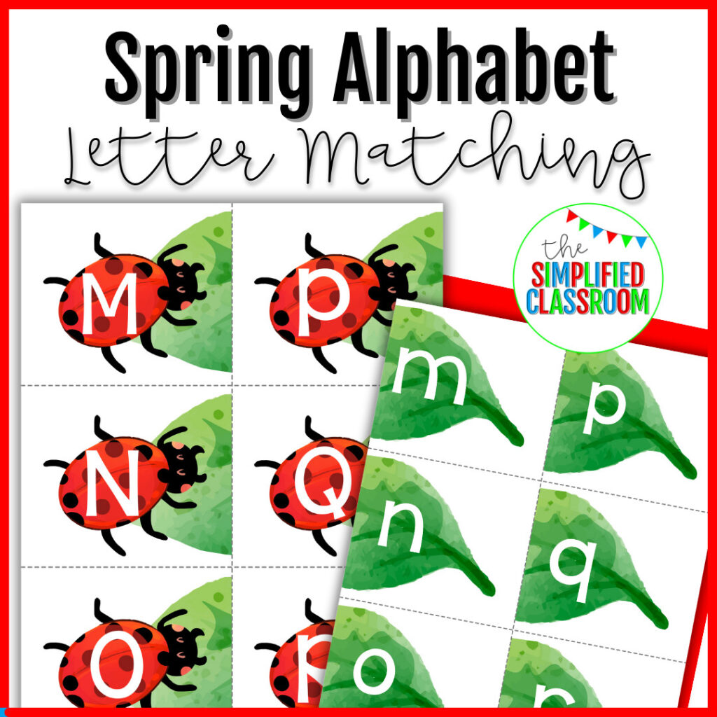 Spring Alphabet Matching Cards Activity - The Simplified Classroom