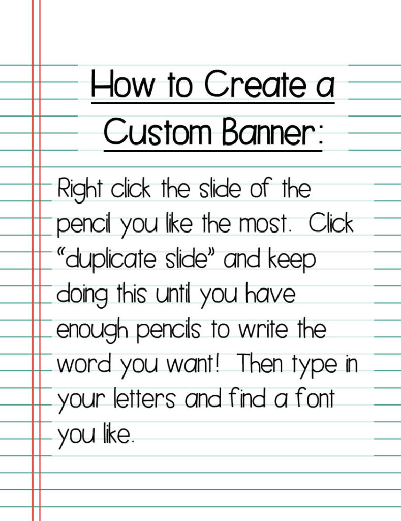 FREE EDITABLE Chunky Pencil Banner Printable Decor - The Simplified ...