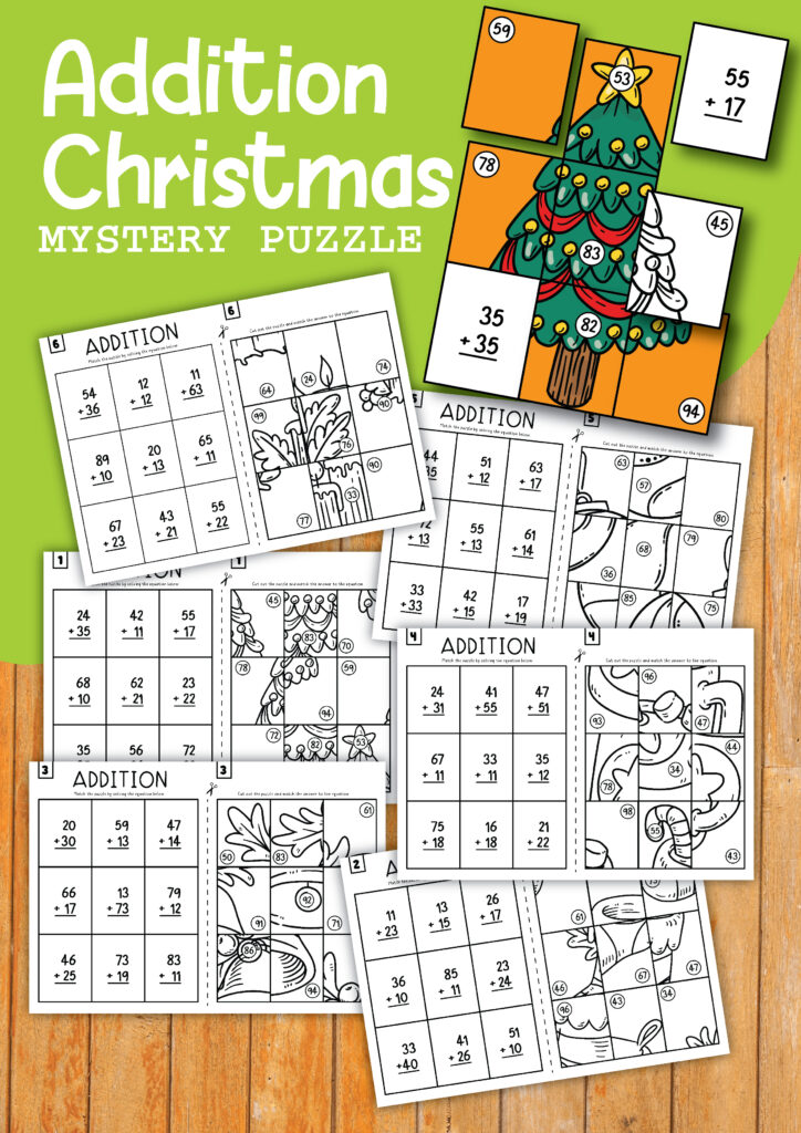 Christmas Mystery Addition Worksheets - The Simplified Classroom