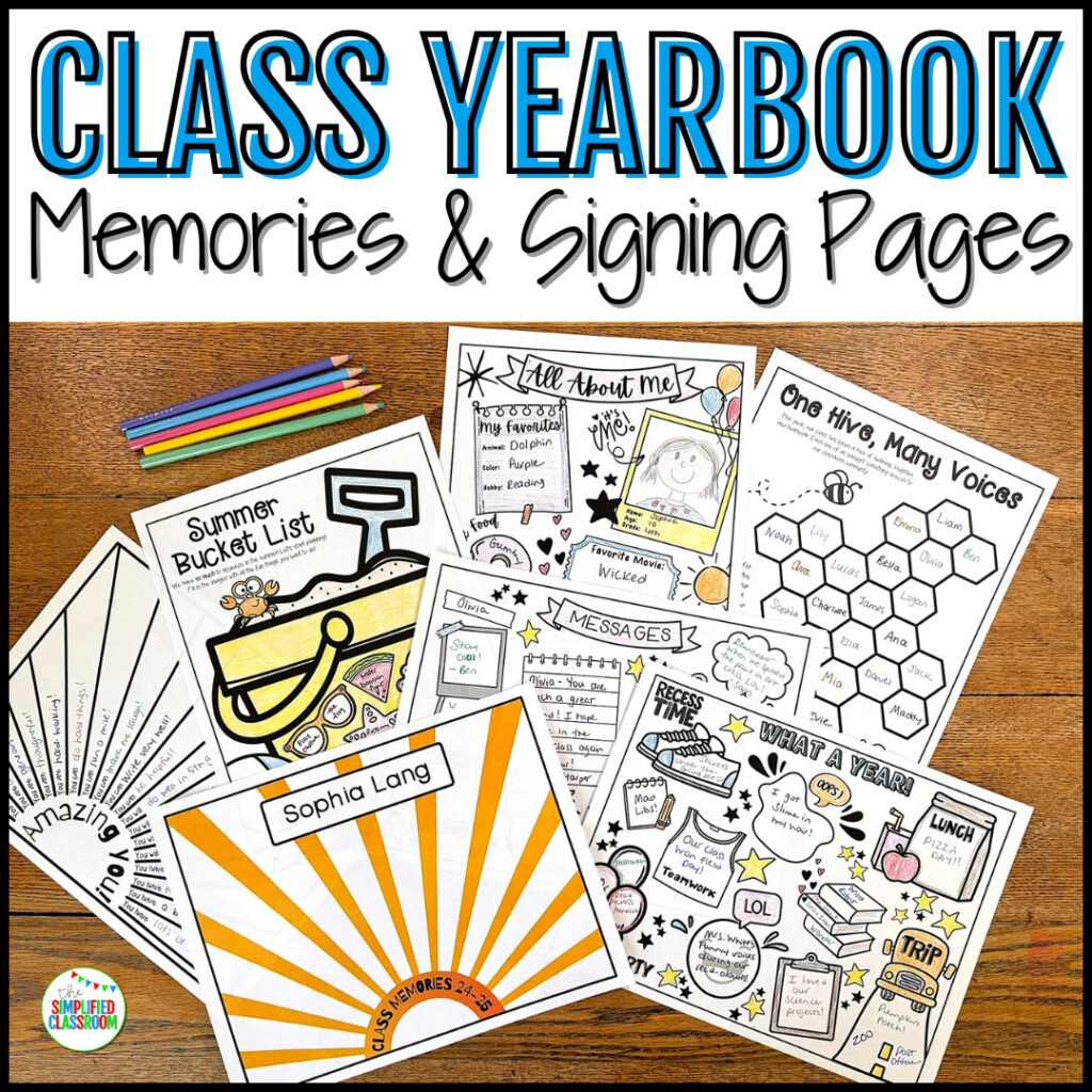 Yearbook Signing Pages Signature Autograph Messages Printables Class ...