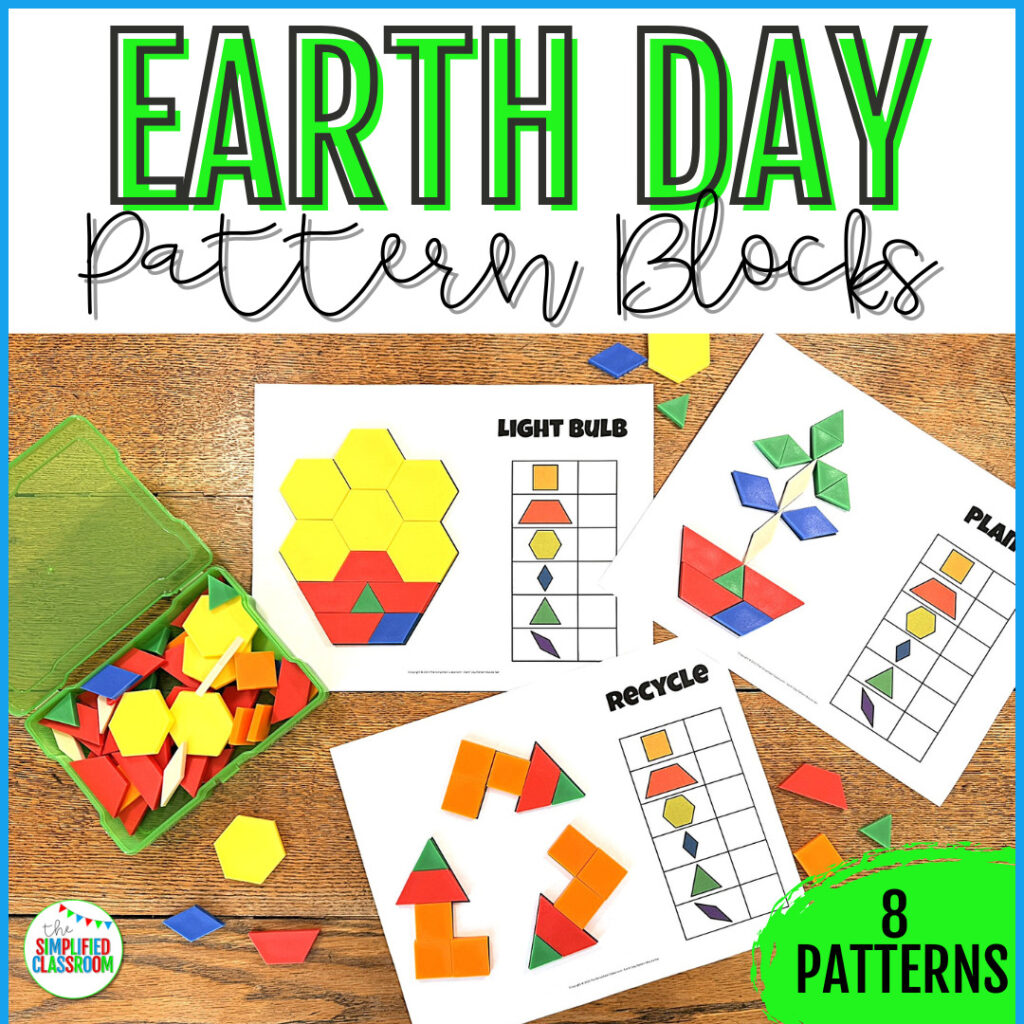 Earth Day Pattern Blocks Spring Tangrams Pattern Blocks Mats Printable ...