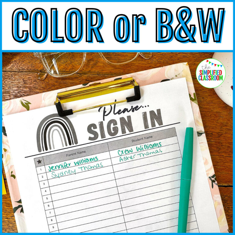 Open House Sign In Sheet for Parents – Editable Back to School Night ...