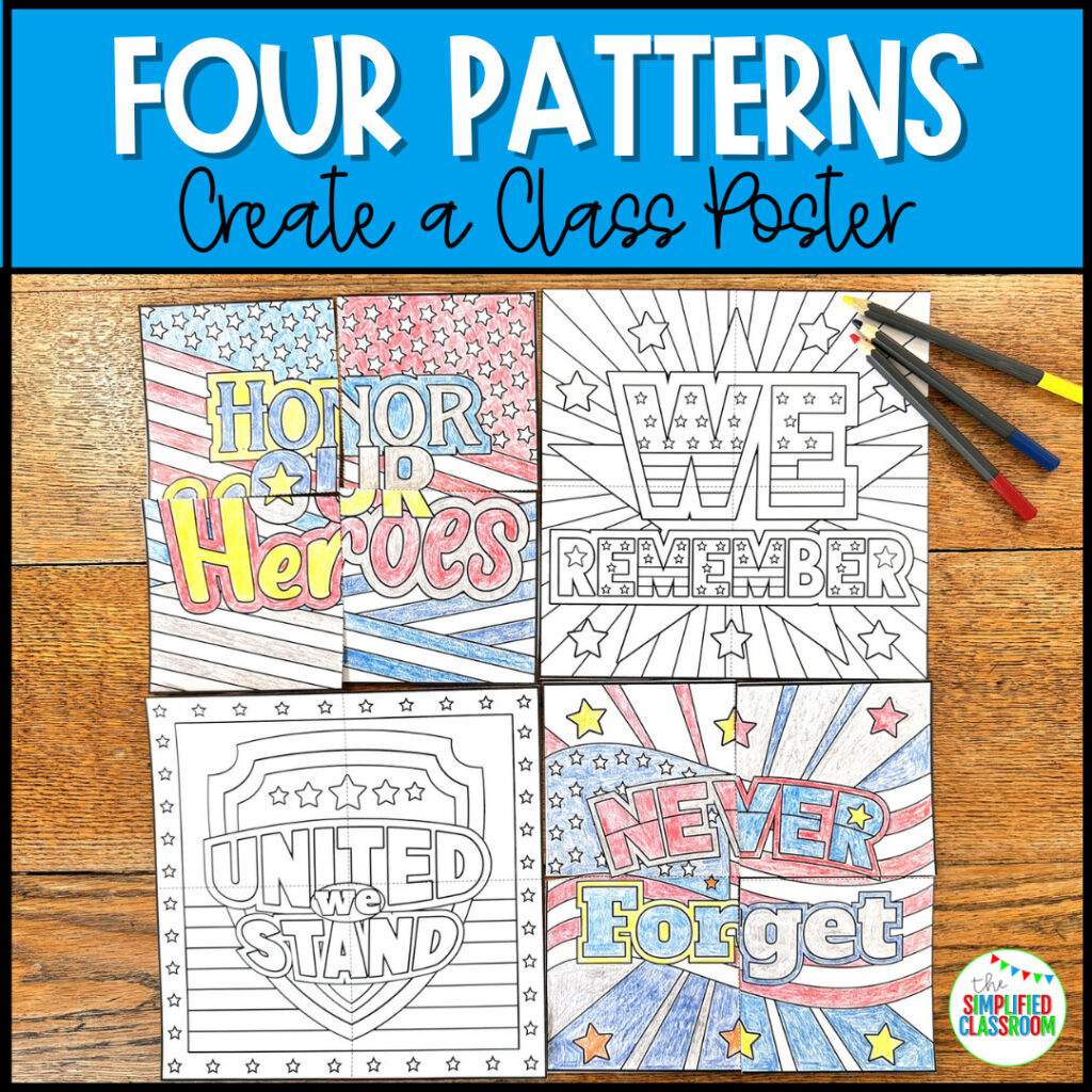 Patriot Day 9/11 Activities September 11th Coloring Sheets for 2nd, 3rd ...