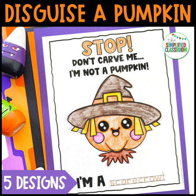 Disguise a Pumpkin Halloween Craft Cut & Paste Activity - The ...