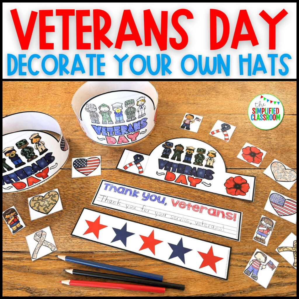 Veterans Day Crown Headband Hat Craft Veterans Day Craftivity ...