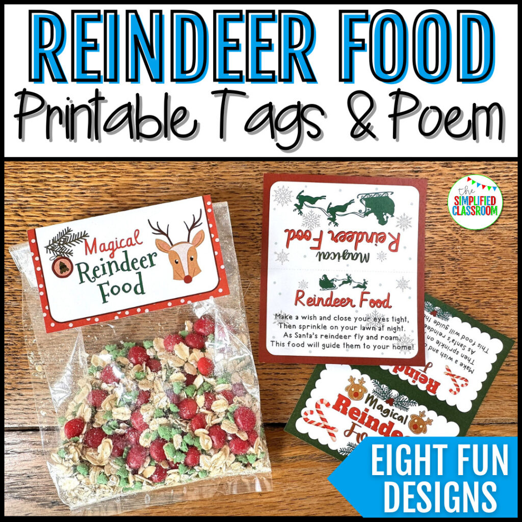 Reindeer Food Tag Printable Magical Christmas Eve Treat for Kids - The ...