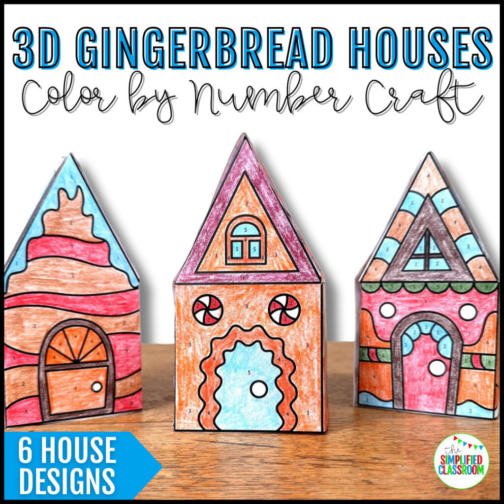 Gingerbread House Color by Number Worksheets Fun Christmas Math ...