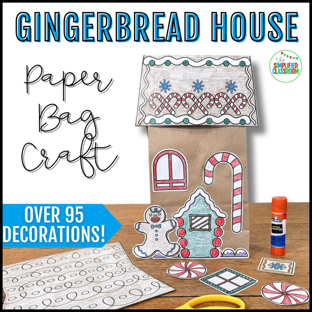 Gingerbread House Paper Bag Craft Fun Holiday Classroom Activity - The ...