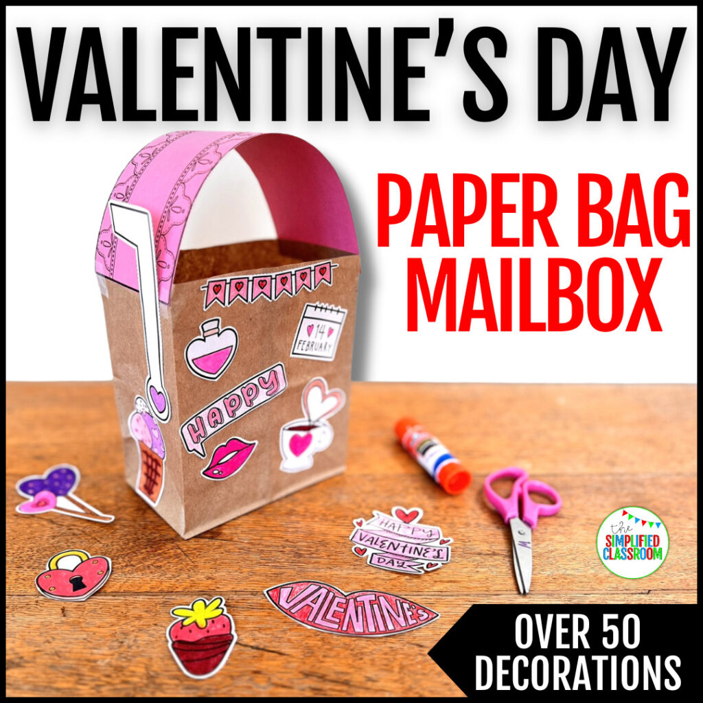 Valentine’s Day Paper Bag Mailbox Easy Classroom Valentine Craft - The ...
