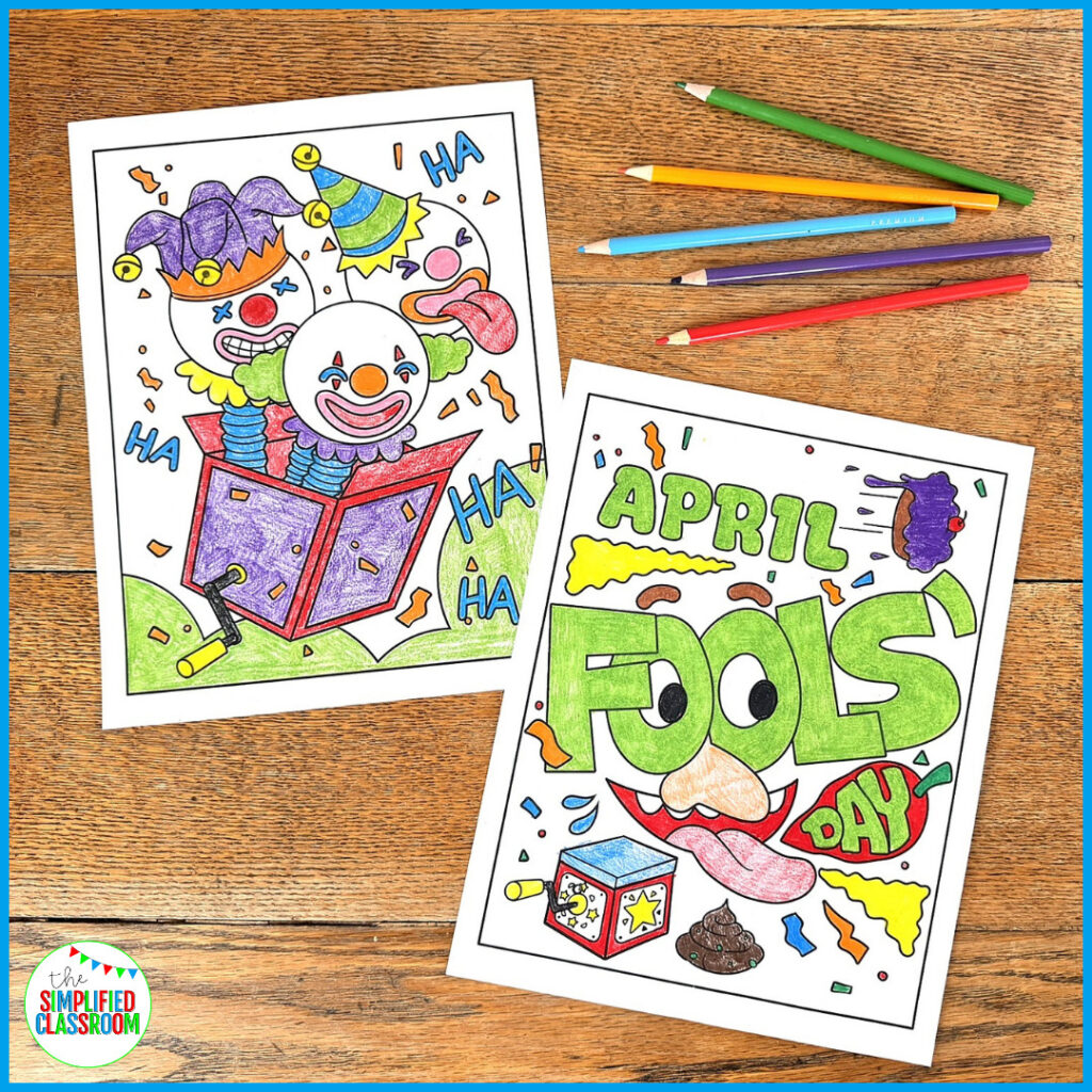 April Fools Coloring Pages – Kindergarten 1st 2nd 3rd Grade April Fools ...