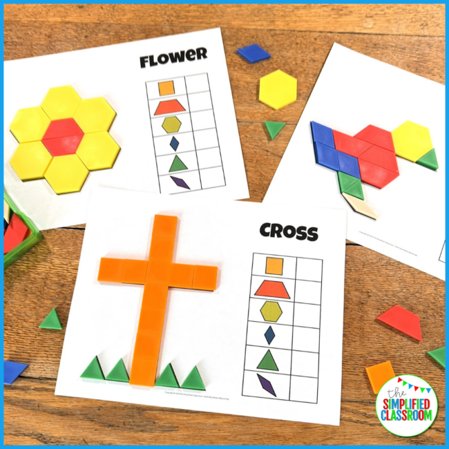 Spring Tangrams – Easter Pattern Block Mats and Tangram Mat Templates ...