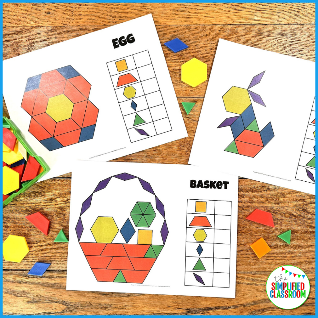 Spring Tangrams – Easter Pattern Block Mats and Tangram Mat Templates ...