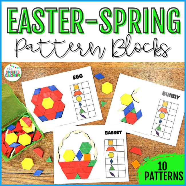Spring Tangrams – Easter Pattern Block Mats and Tangram Mat Templates ...