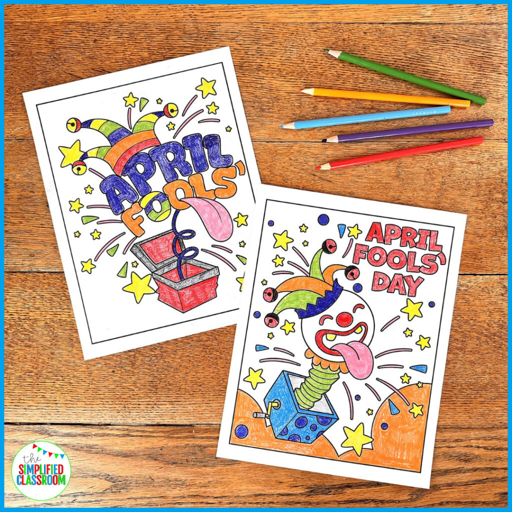 April Fools Coloring Pages – Kindergarten 1st 2nd 3rd Grade April Fools ...